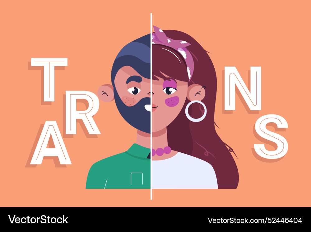 Flat transgender people Royalty Free Vector Image