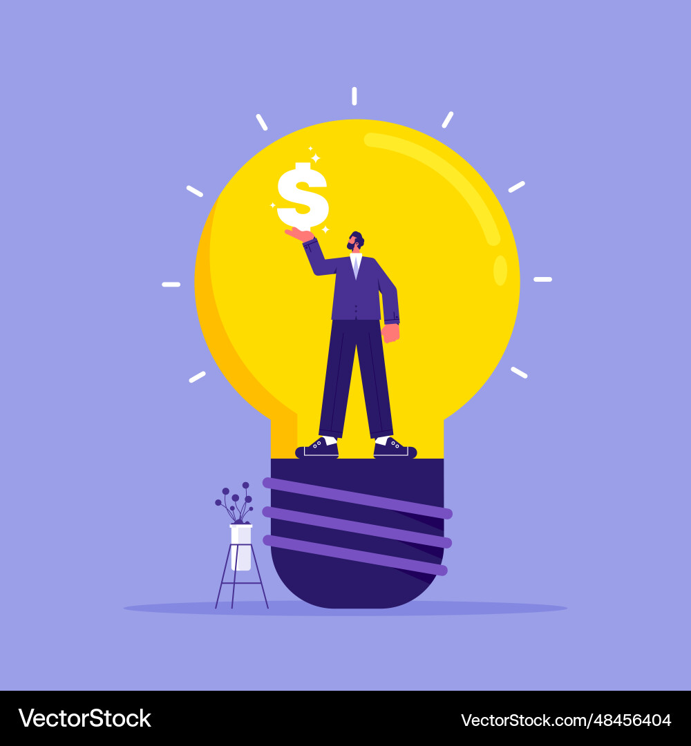 Idea or creativity make money and profit concept Vector Image