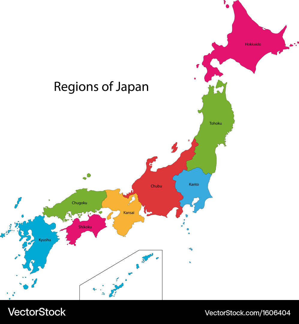 Japan map Royalty Free Vector Image - VectorStock