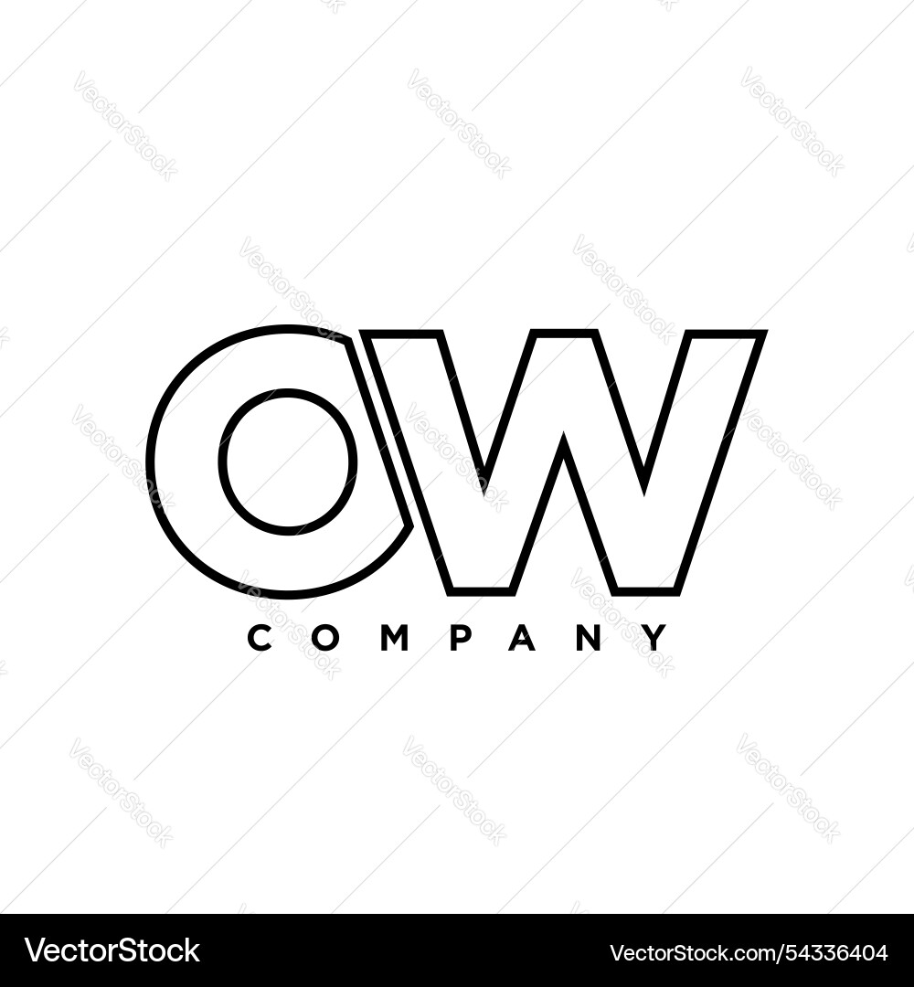 Letter o and w ow logo design template minimal Vector Image