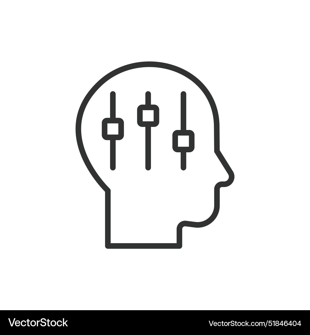 Mental settings in line design mindset cognitive Vector Image