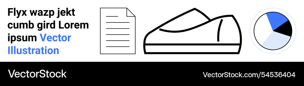 Modern line art sneaker design with pie chart Vector Image