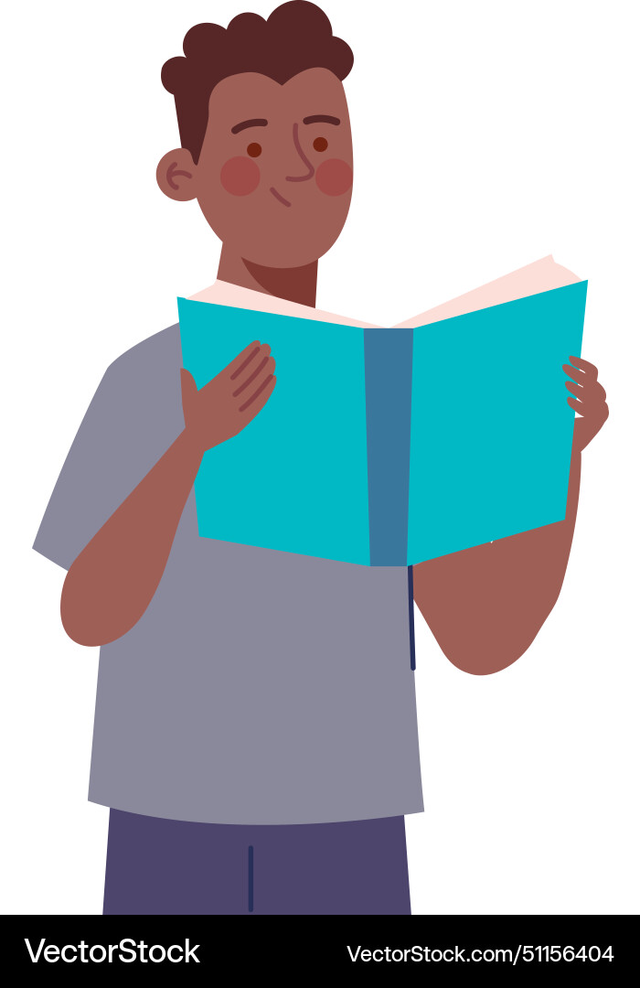 Reader young man Royalty Free Vector Image - VectorStock