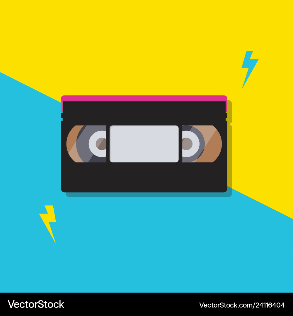 Stack of video cassette tapes Royalty Free Vector Image