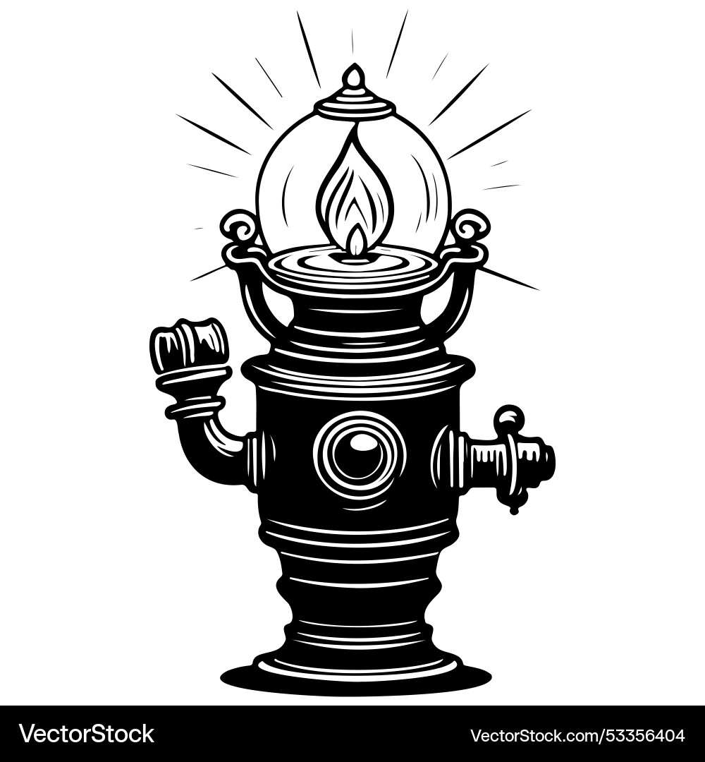 Vintage cartoon spotlight monochrome hand drawn Vector Image
