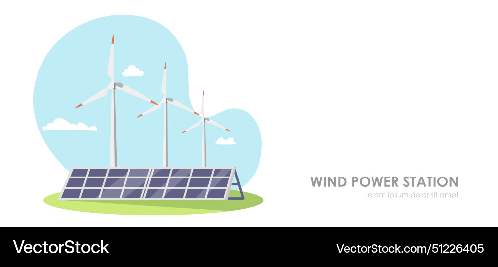 A wind power station Royalty Free Vector Image