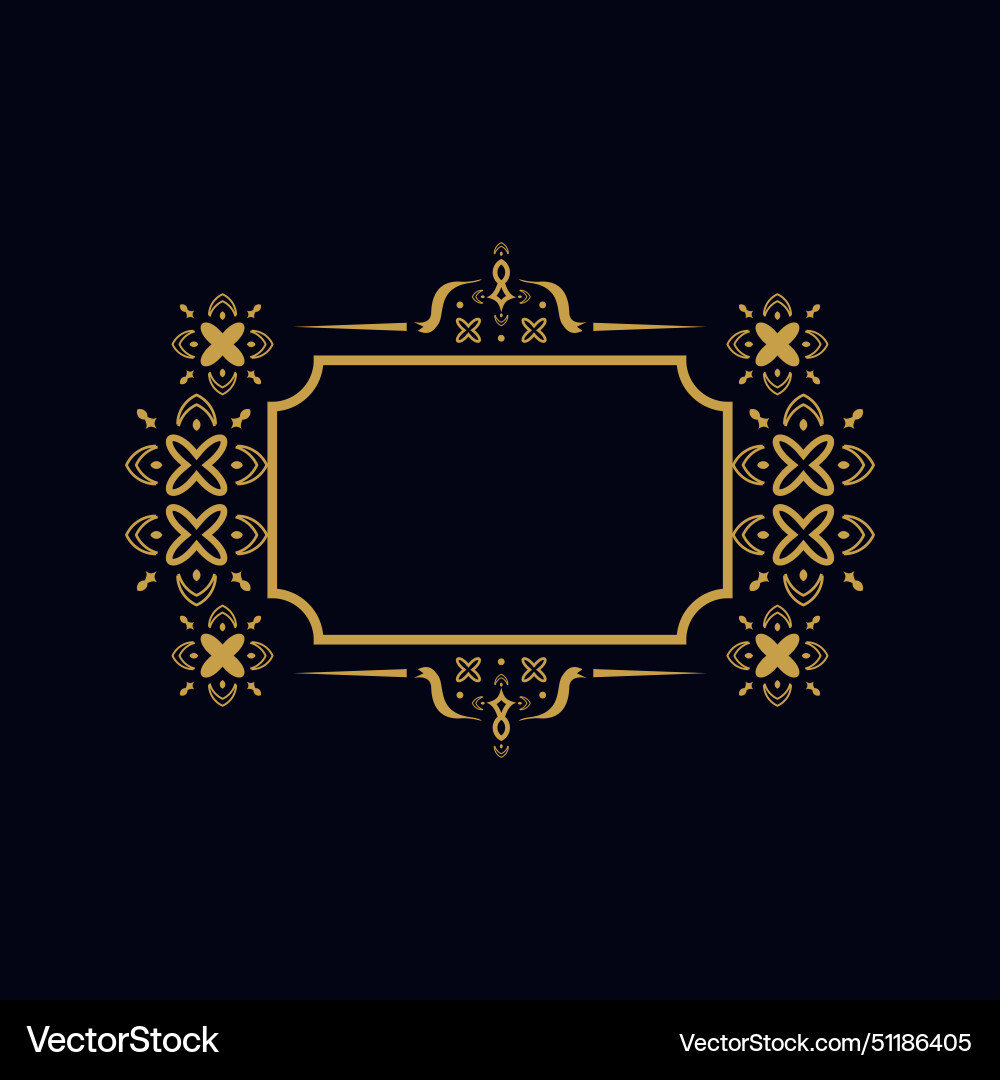 Classic elegant thai pattern border gold Vector Image