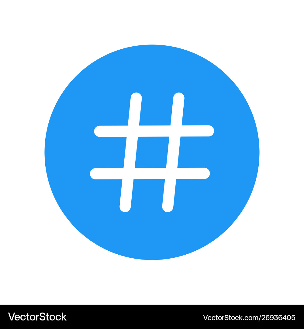 Hashtag number sign hash or pound Royalty Free Vector Image