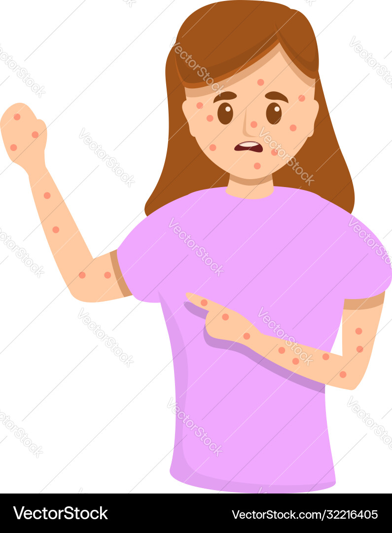 Measles icon cartoon style Royalty Free Vector Image