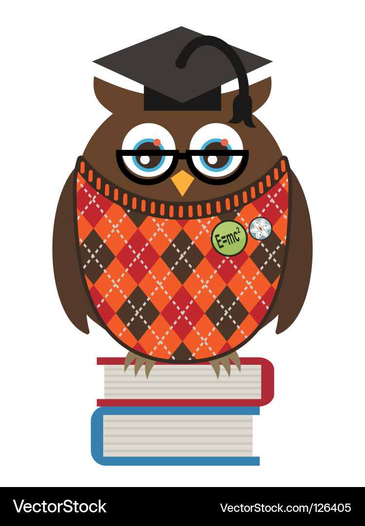 Owl professor Royalty Free Vector Image - VectorStock