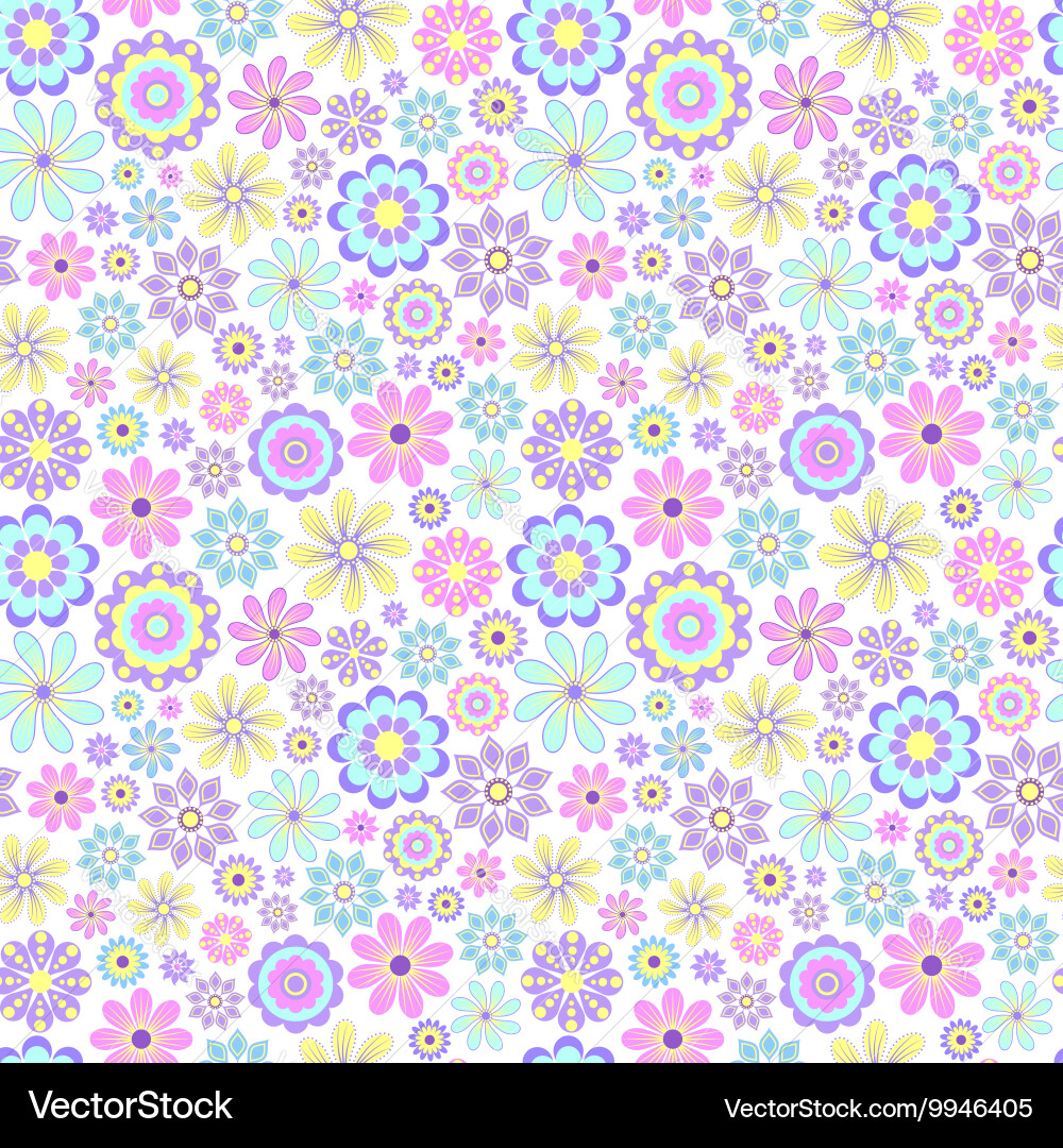 Pastel Floral Seamless Pattern Royalty Free Vector Image