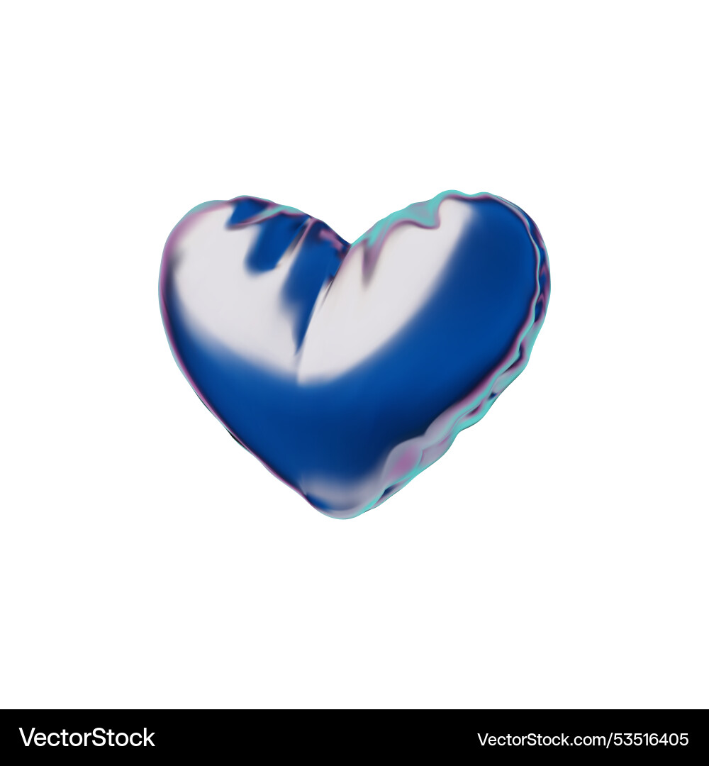 Realistic inflated heart balloon 3d icon glossy Vector Image