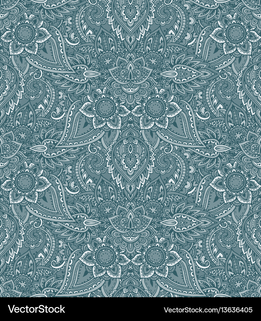 Seamless pattern with henna mehndi floral Vector Image