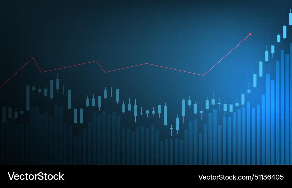 Simple dark candle graph abstract trading back Vector Image