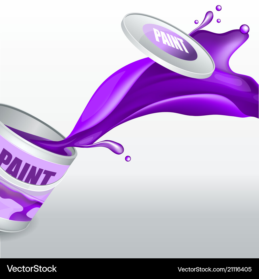 Splash violet paint realistic 3d image Royalty Free Vector