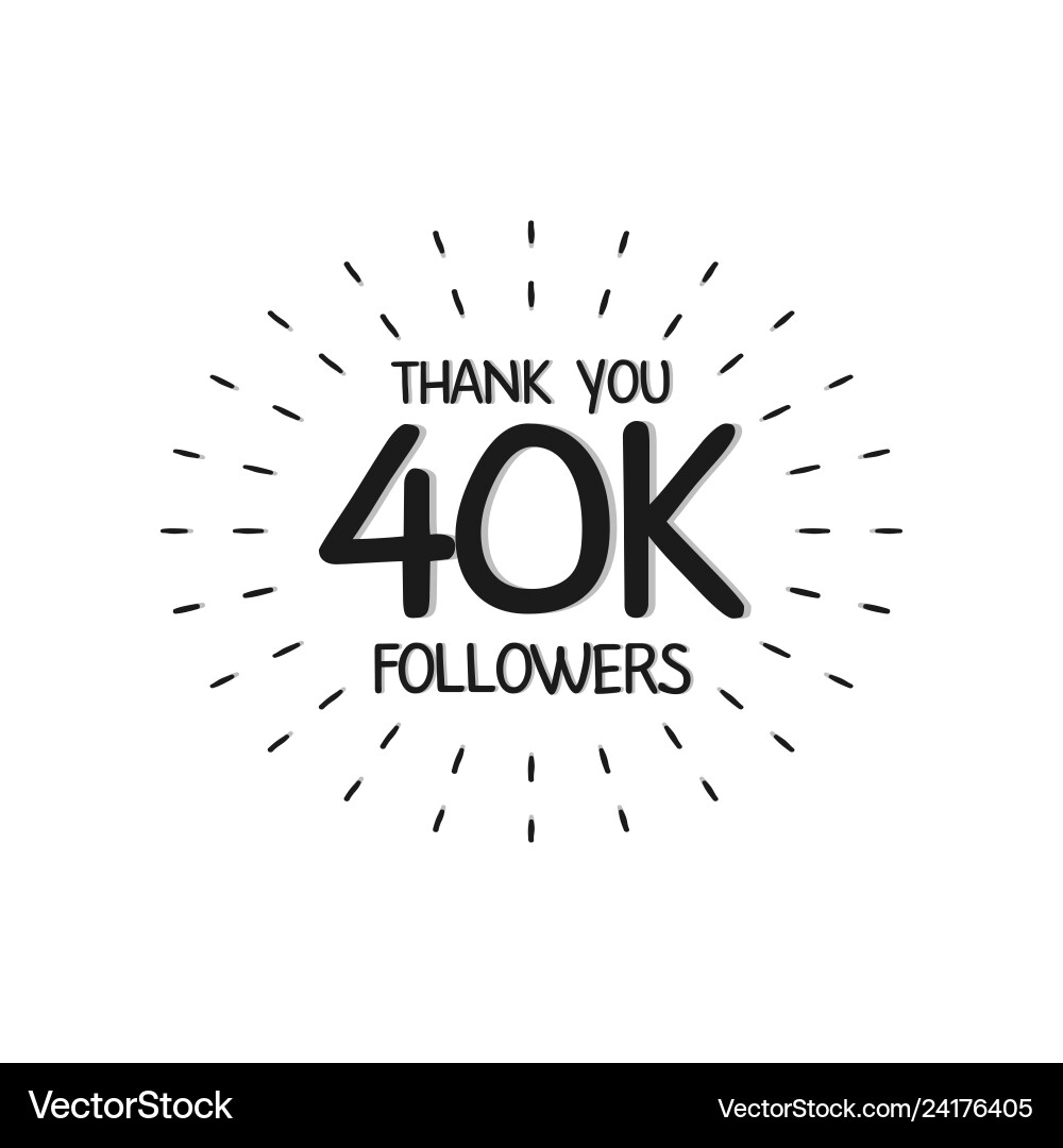 Thank you letters for follower Royalty Free Vector Image