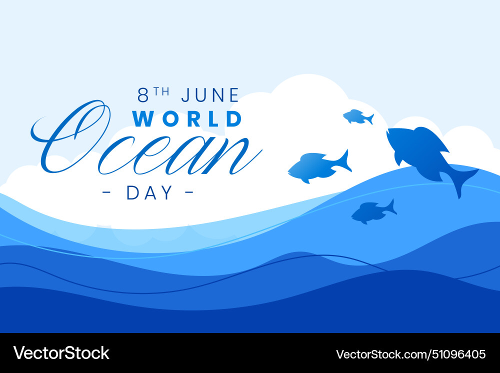 World ocean day background for protecting Vector Image