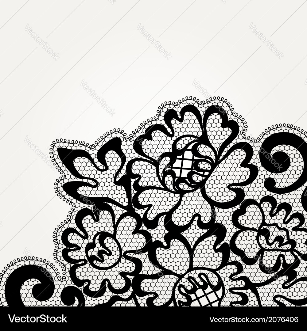 Black lace corner Royalty Free Vector Image - VectorStock