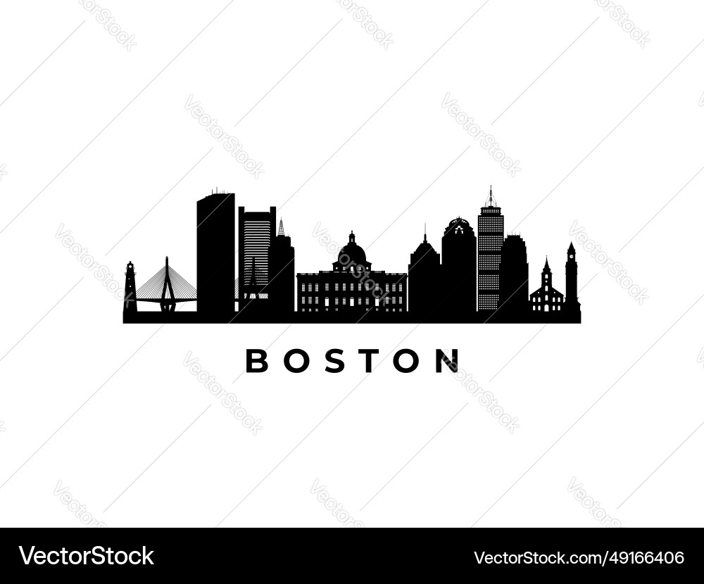 Boston skyline travel famous landmarks Royalty Free Vector