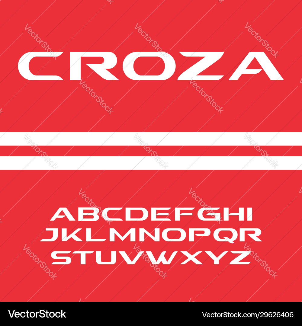 Croza Tech Font - Sporty & Bold Royalty Free Vector