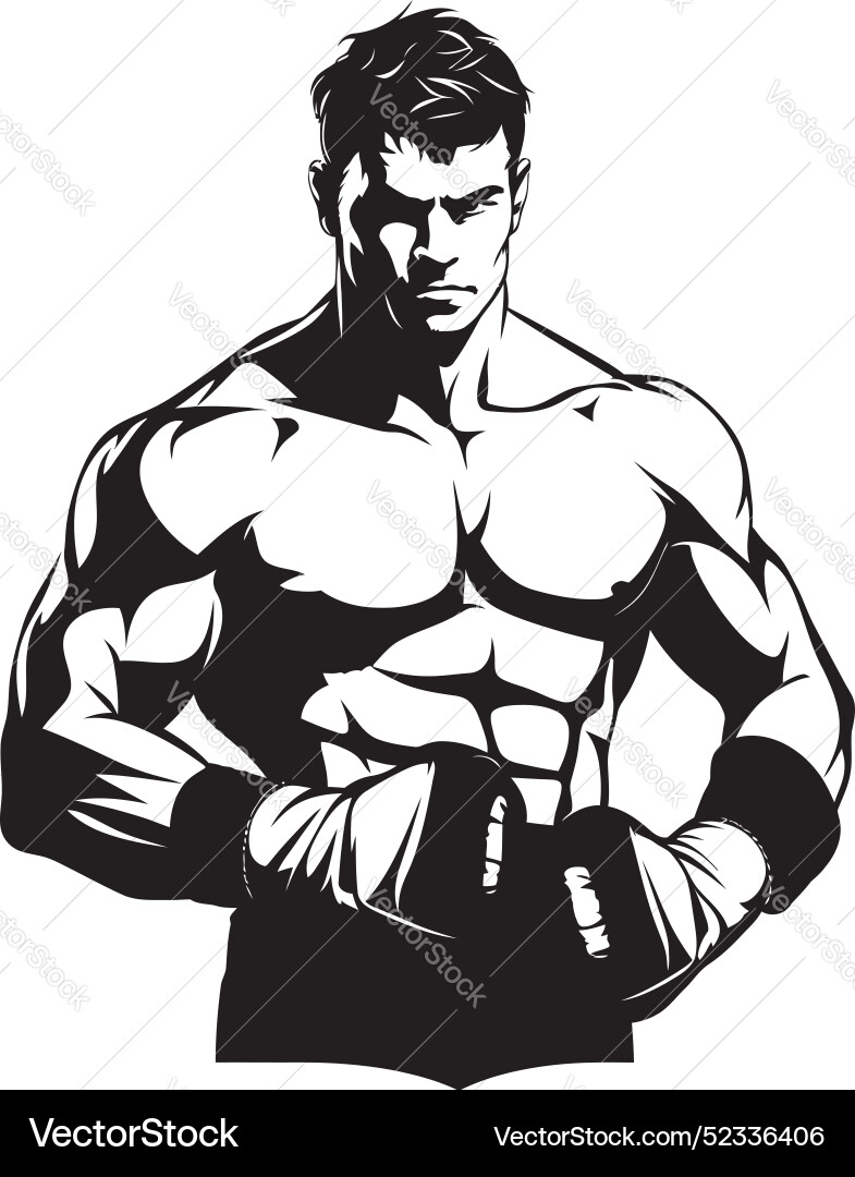 Gloved powerhouse iconic boxer man ring virtuoso Vector Image