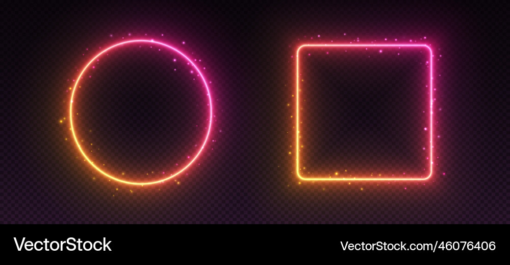 Gradient neon frames glowing borders with smoke Vector Image