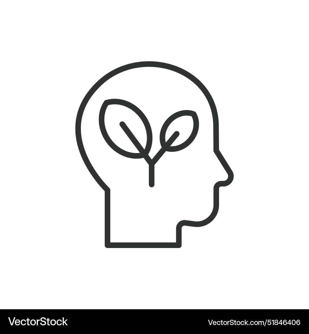 Green thinking in line design sustainability Vector Image