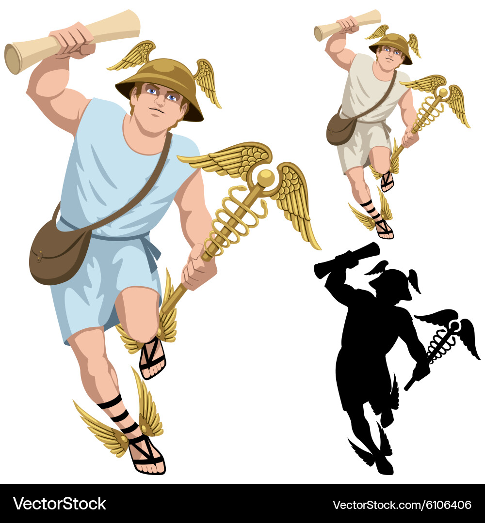 Hermes on white Royalty Free Vector Image - VectorStock