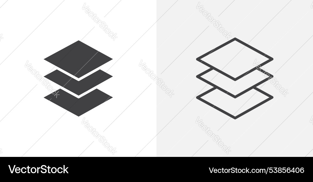 Layers icon set Royalty Free Vector Image - VectorStock