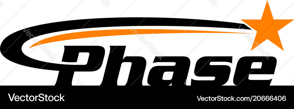 Phase with star swoosh Royalty Free Vector Image