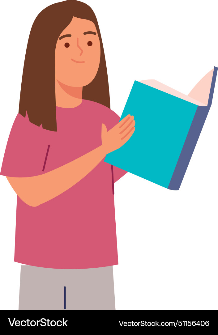 Reader female with a book Royalty Free Vector Image