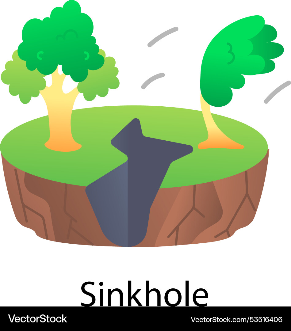 Sinkhole Royalty Free Vector Image - VectorStock