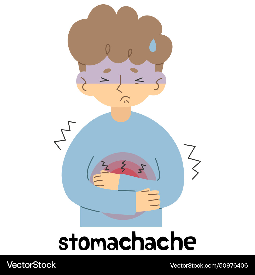 Stomachache 1 Royalty Free Vector Image - VectorStock