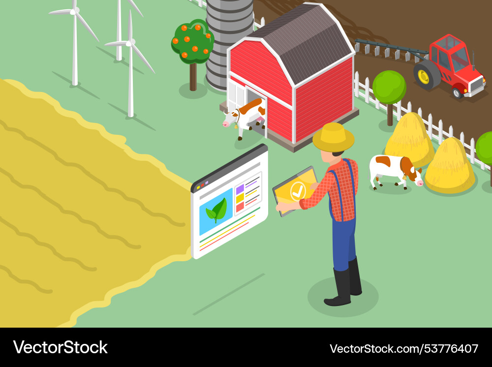 3d isometric flat of smart Royalty Free Vector Image