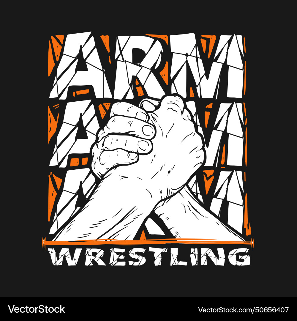 Competition on arm wrestling black background Vector Image