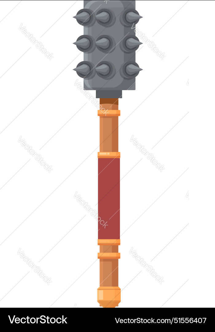 Medieval spiked metal mace weapon standing Vector Image