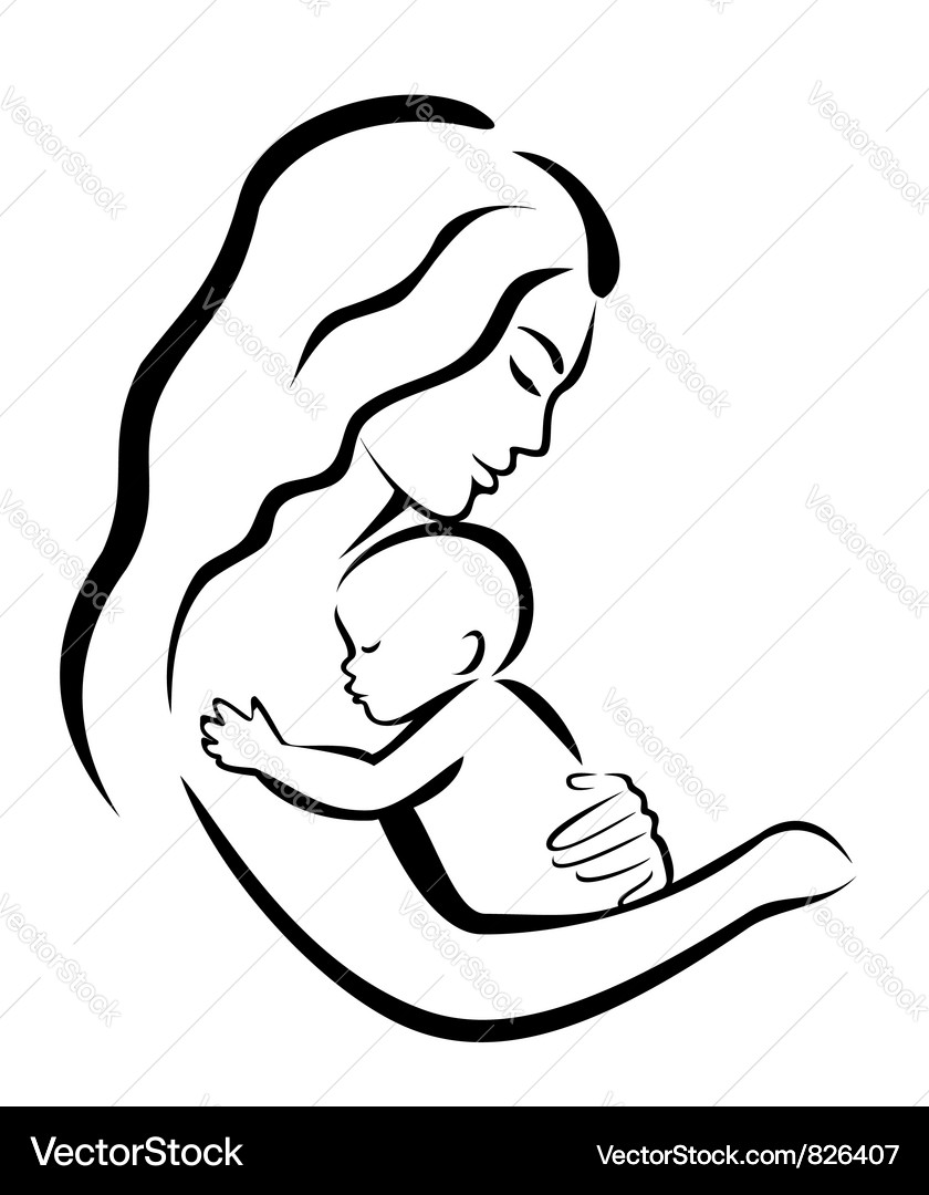 Mother and baby4 Royalty Free Vector Image - VectorStock