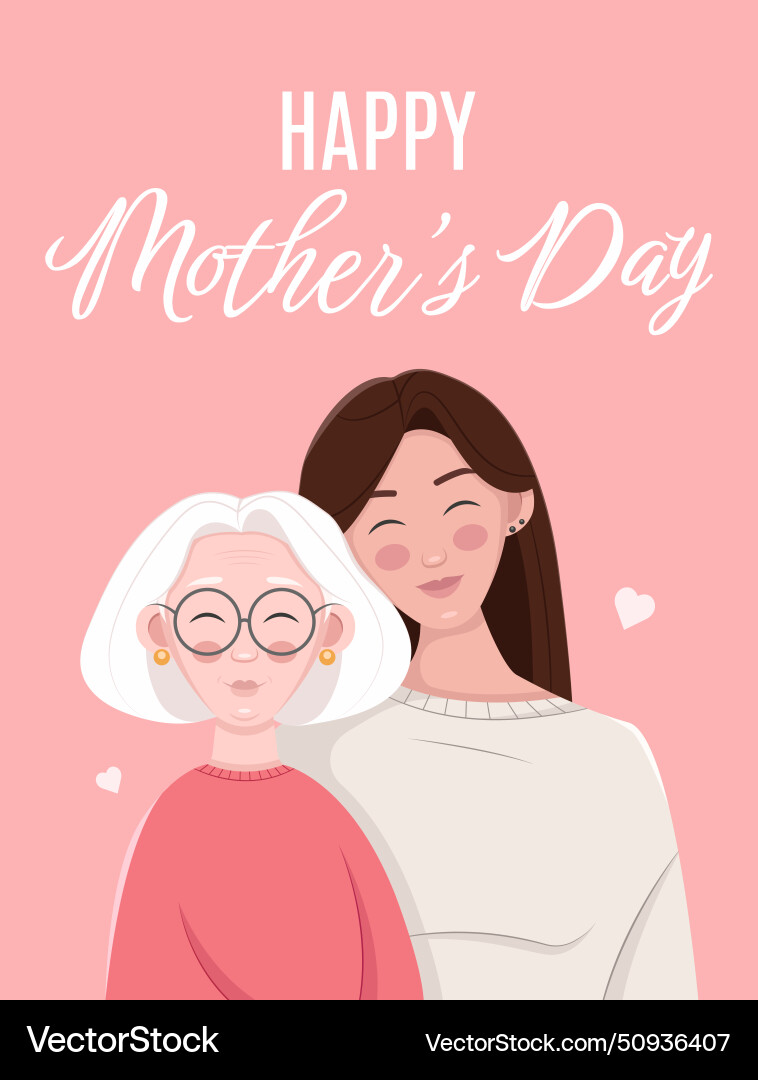Mothers day greeting card Royalty Free Vector Image