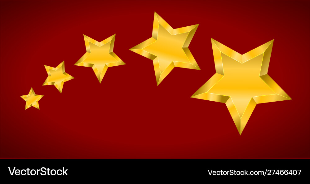 Star realistic metallic golden isolated yellow 3d Vector Image