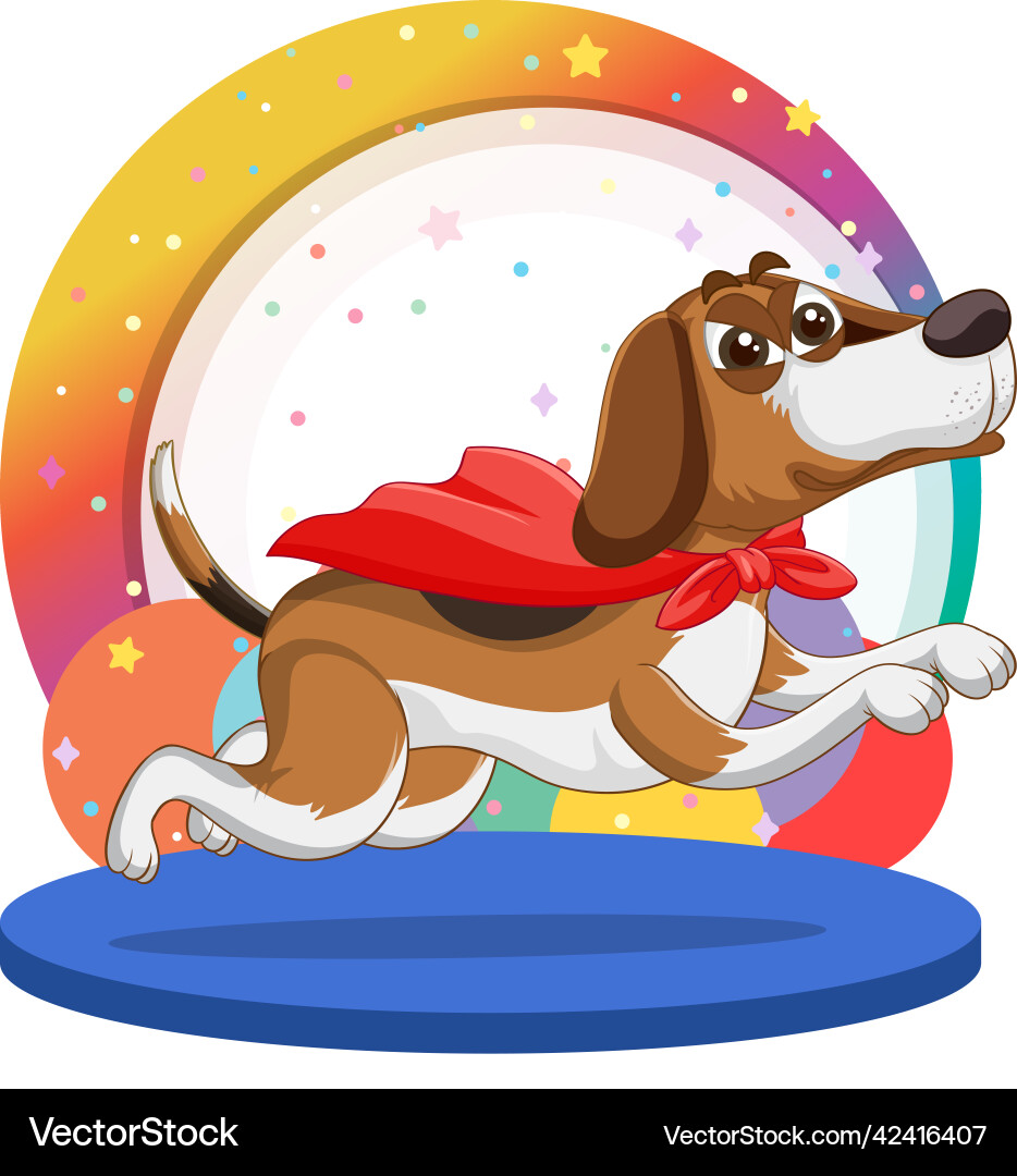 Super hero beagle cartoon character Royalty Free Vector