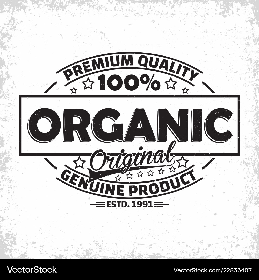 Vintage Organic Produce Label Royalty Free Vector Image