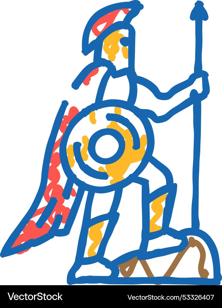Warior sparta icon doodle Royalty Free Vector Image