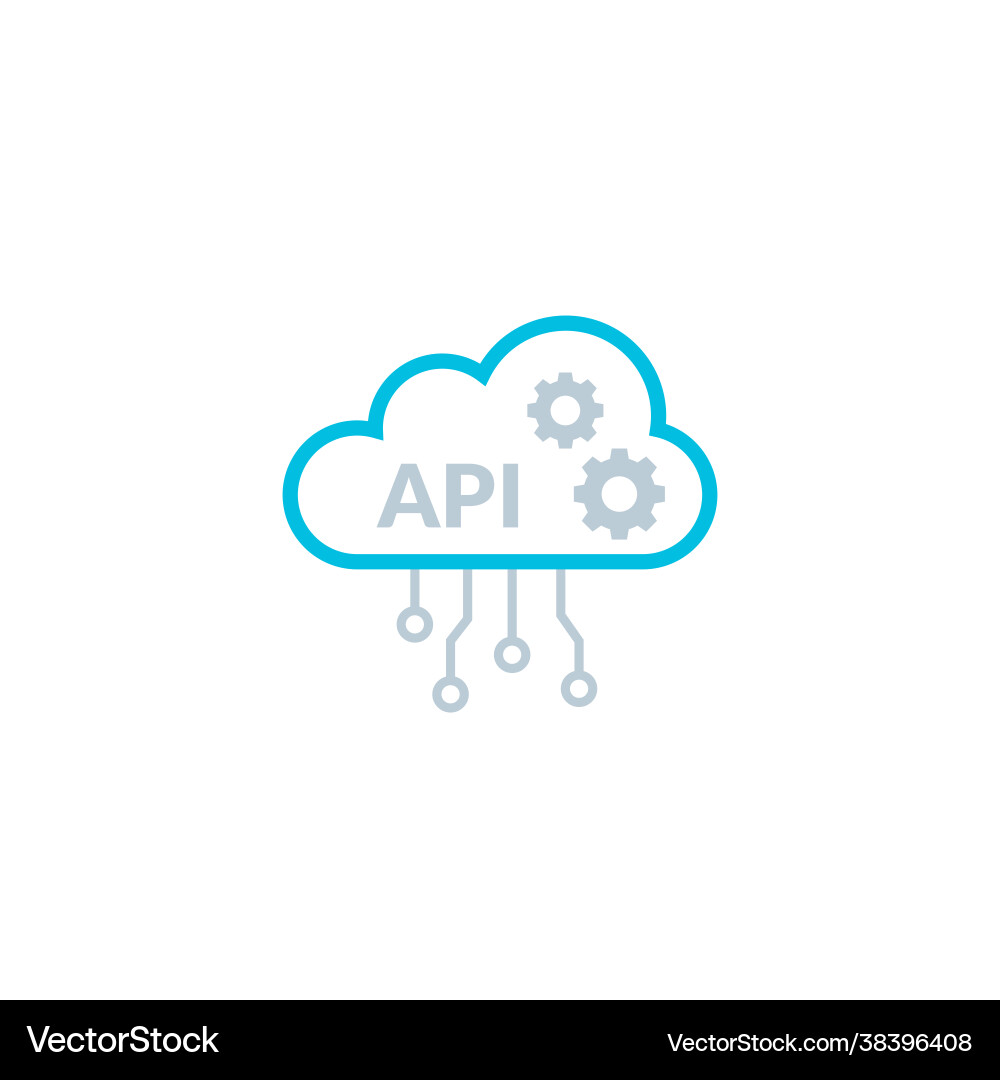 Api cloud integration icon data process flat Vector Image
