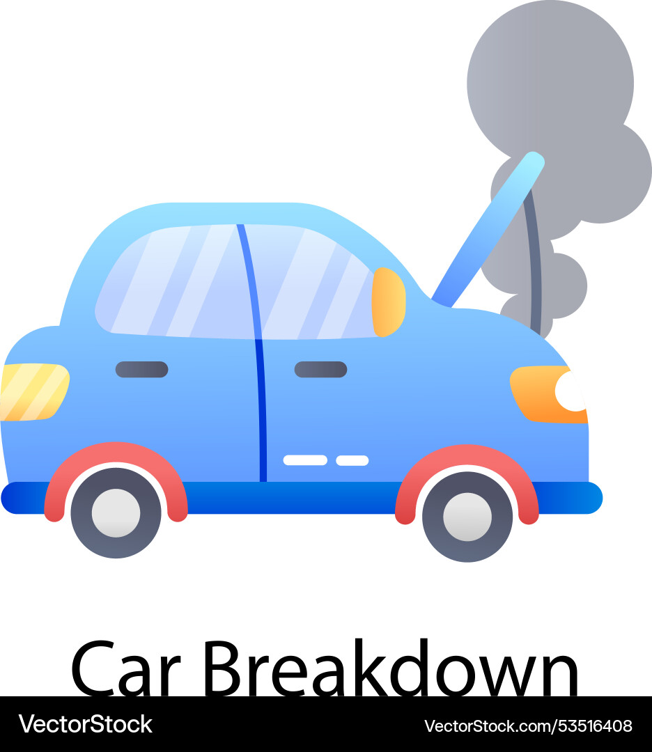 Car breakdown Royalty Free Vector Image - VectorStock