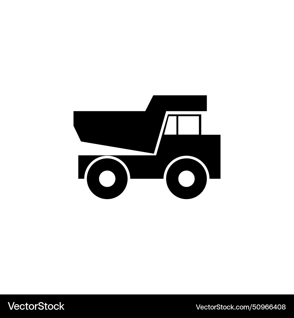 Dump truck flat icon Royalty Free Vector Image