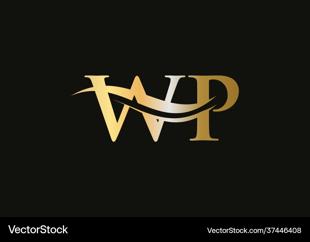 Elegant and stylish wp logo design Royalty Free Vector Image