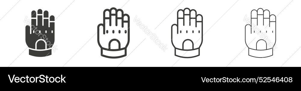 Gauntlet icon set on white background Royalty Free Vector