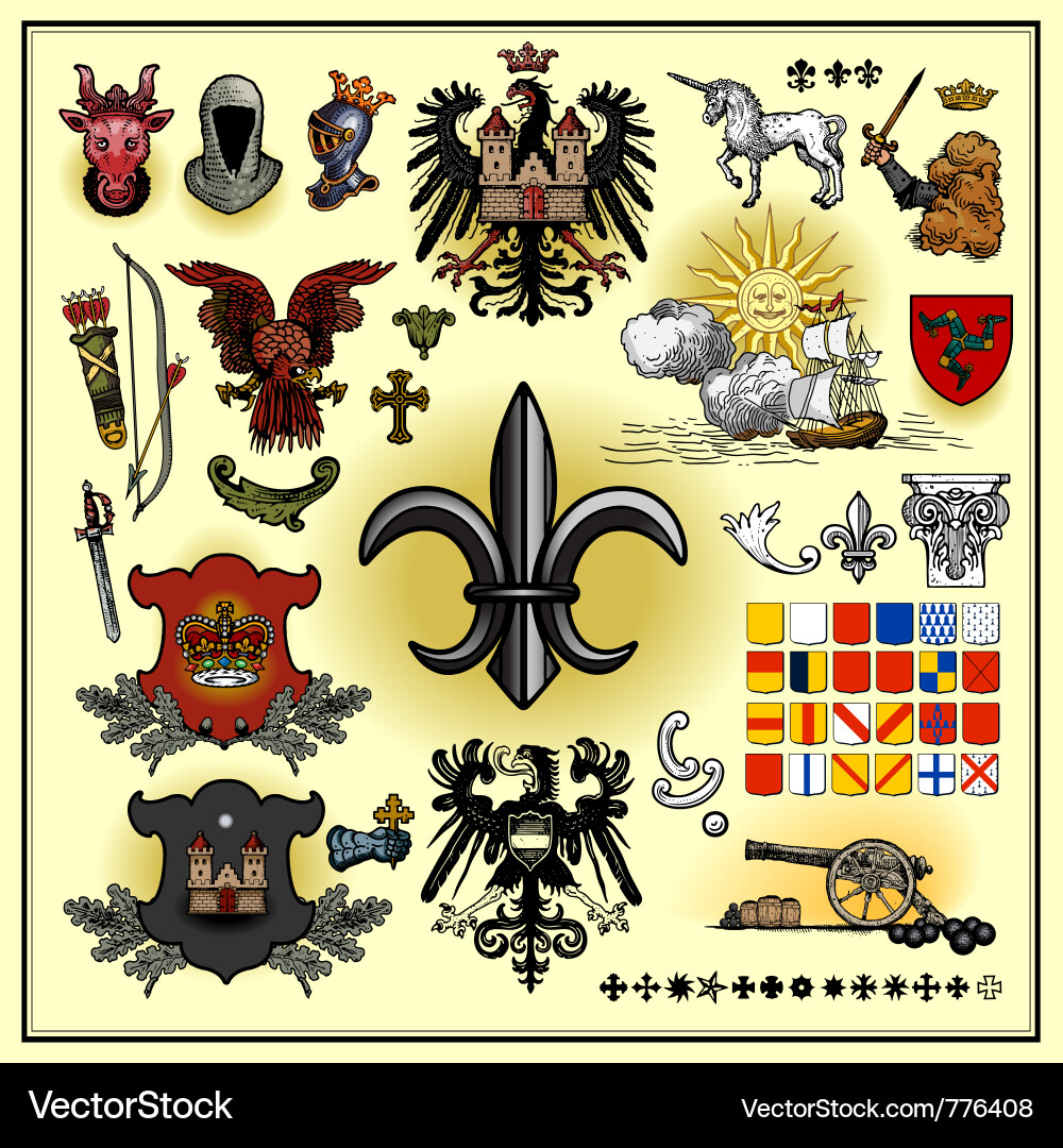 Heraldic elements Royalty Free Vector Image - VectorStock
