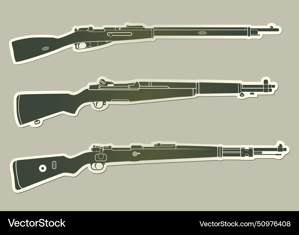 Infantry rifles Royalty Free Vector Image - VectorStock