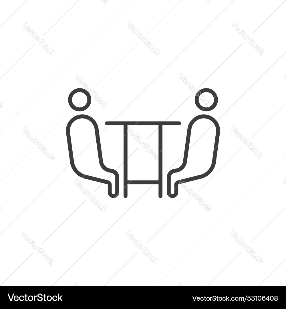 Job interview line icon isolated on white Vector Image Job interview line icon isolated on white Vector Image